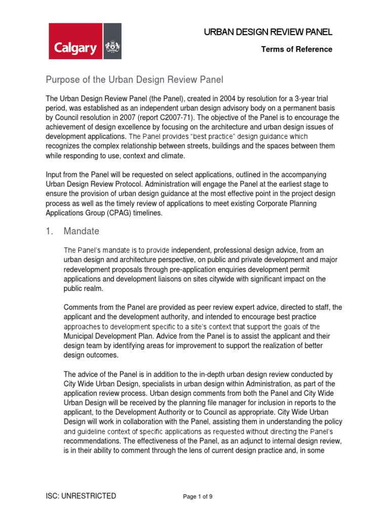 Urban Design Review Panel - Tor | PDF | Design | Architect