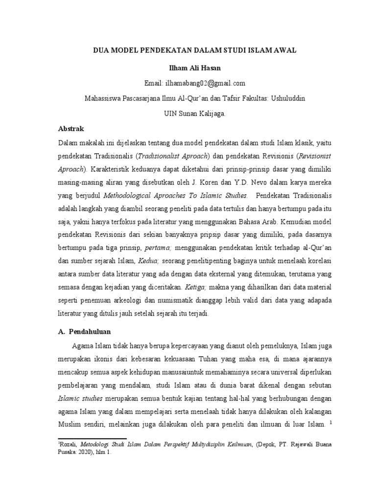 Pendekatan Studi Islam Klasik | PDF