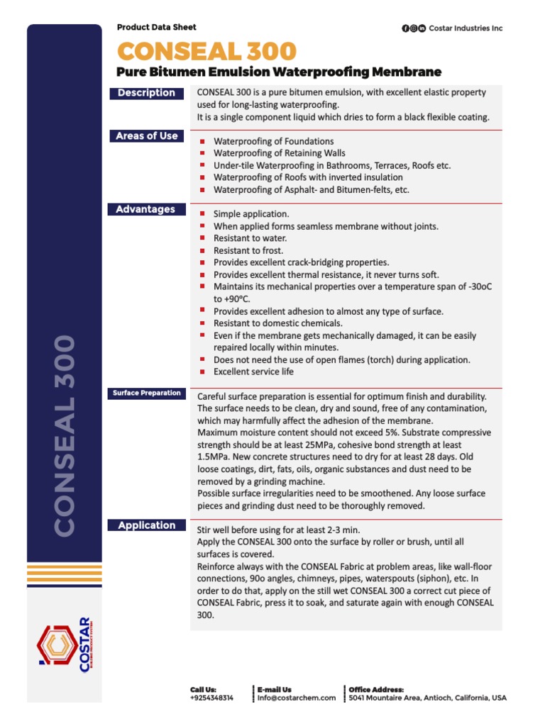 Conseal 300 | PDF | Asphalt | Roof