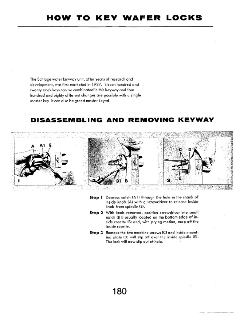 Schlage Wafer Lock Servicing | PDF