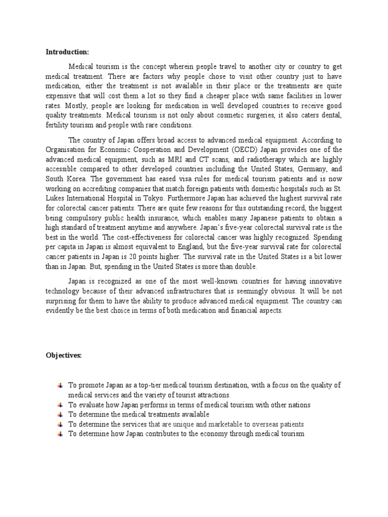 Introduction and Objectives | PDF | Health Care | Japan