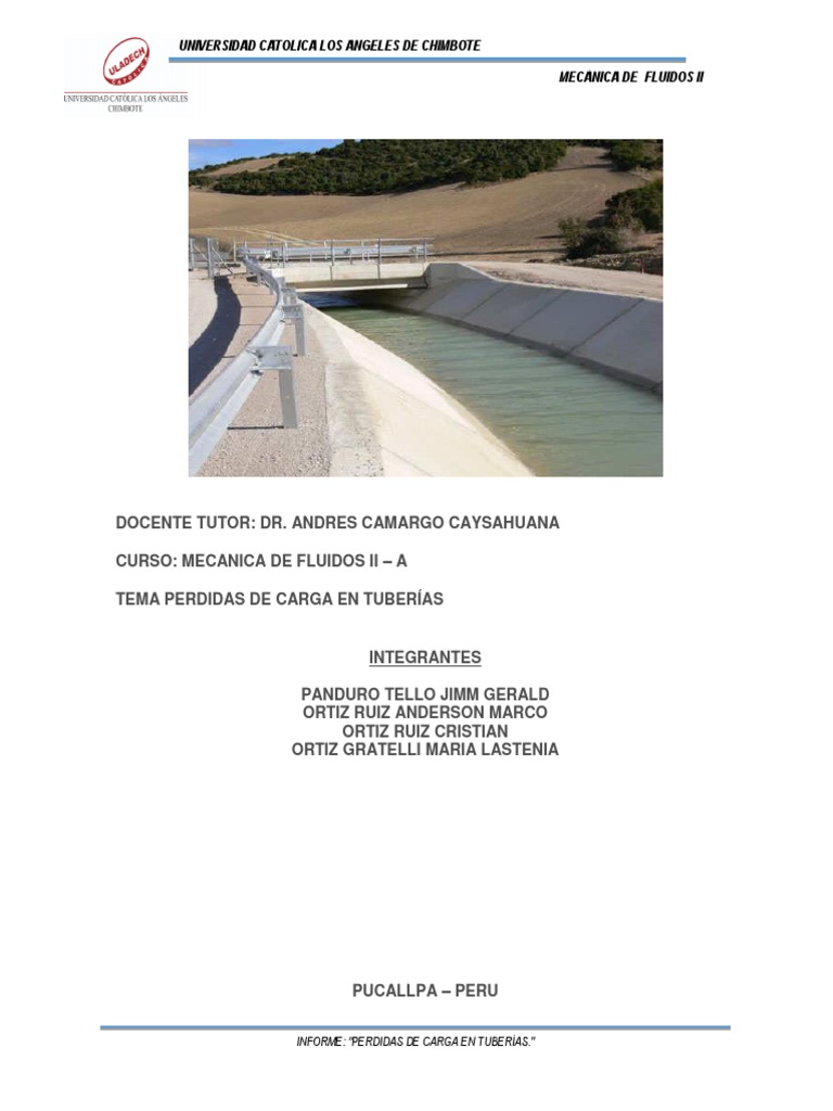Mecanica de Fluidos Informe | PDF | Ingeniería Química | Materia suave