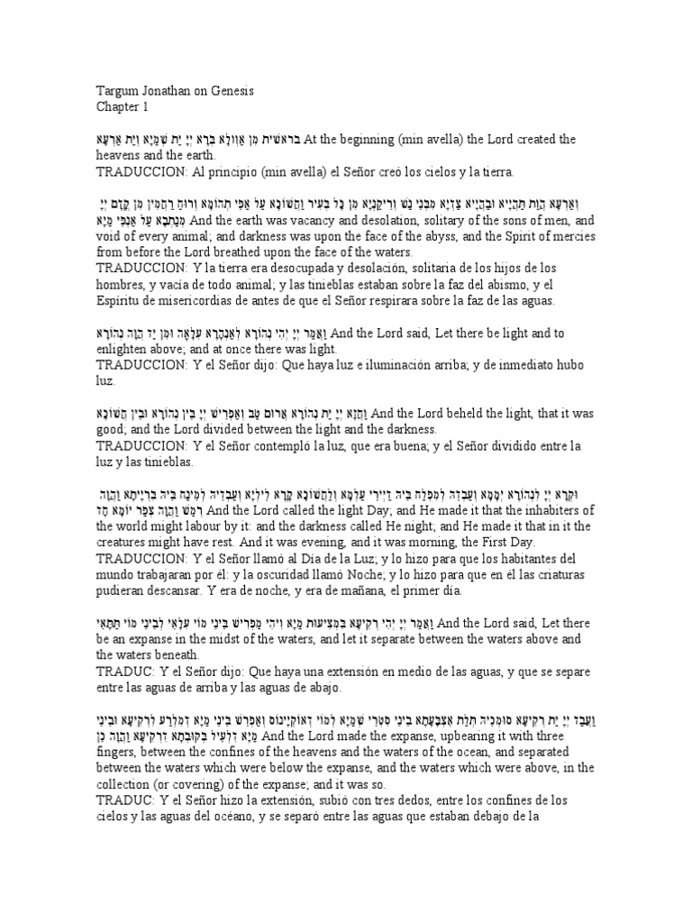 Targum Jonathan On Genesis | PDF