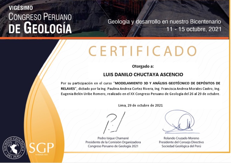 Certificado LUIS DANILO CHUCTAYA ASCENCIO | PDF