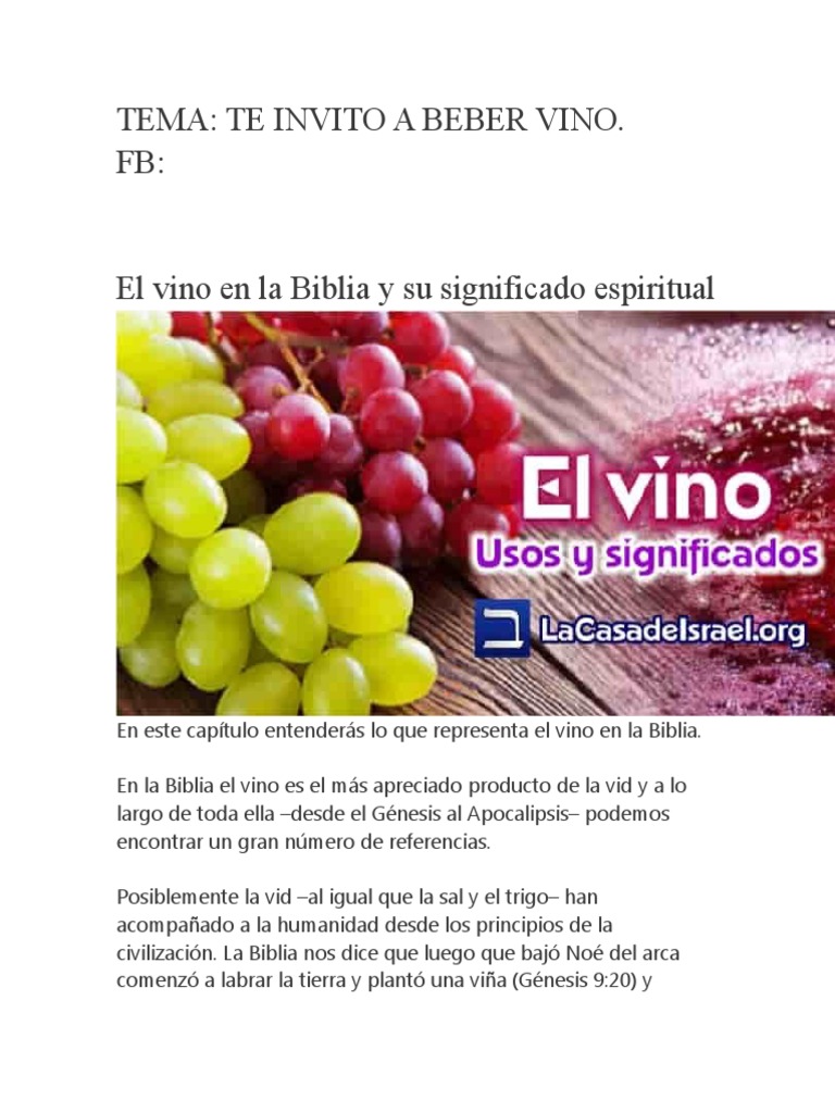 Te Invito A Beber Vino. | PDF | Vino | Uva