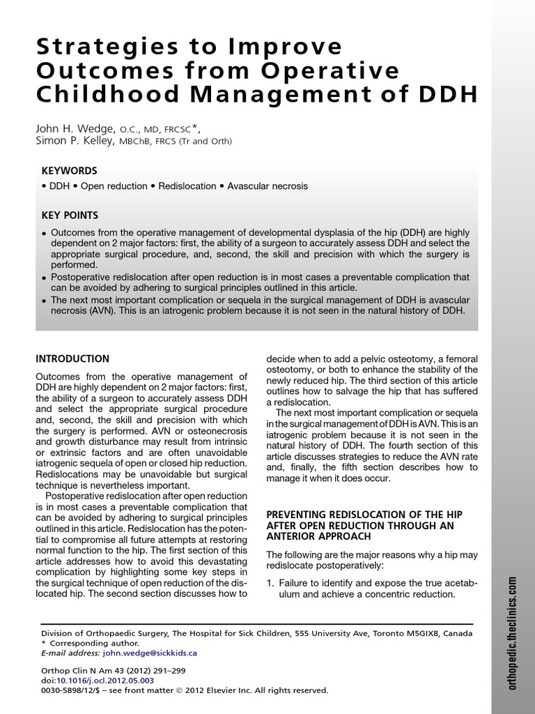 Strategies To Improve Outcomes From Operative Childhood Management of ...