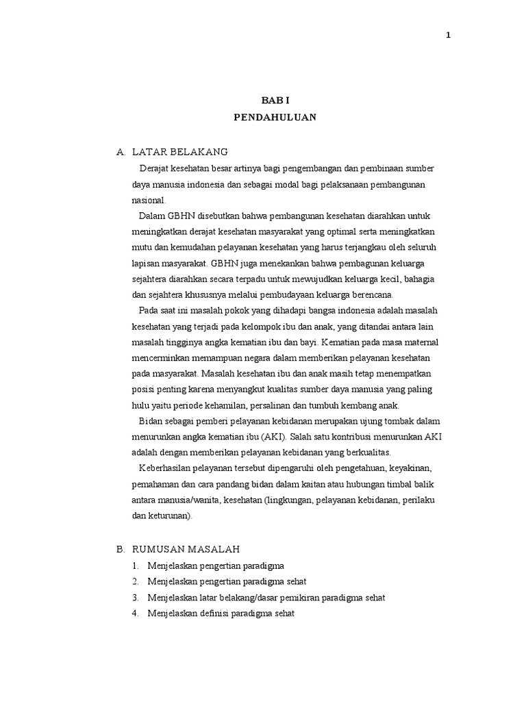 Paradigma Sehat dalam Pembangunan Kesehatan | PDF