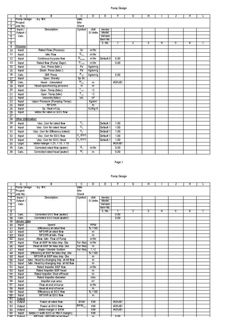 PUMP Calcs | PDF | Machines | Dynamics (Mechanics)