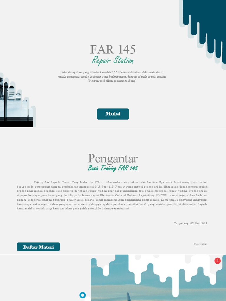 FAR 145 Training Material (Indonesia) Created by M. Eko Cahyono | PDF