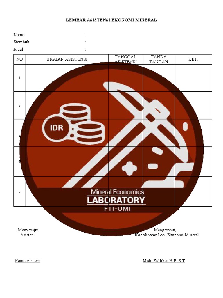 Lembar Asistensi Ekonomi Mineral | PDF
