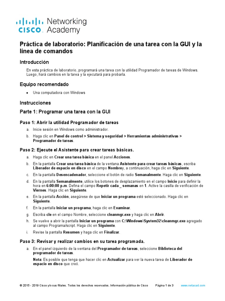 11 6 1 5 Lab Schedule A Task Using The Gui And The Command Line Pdf