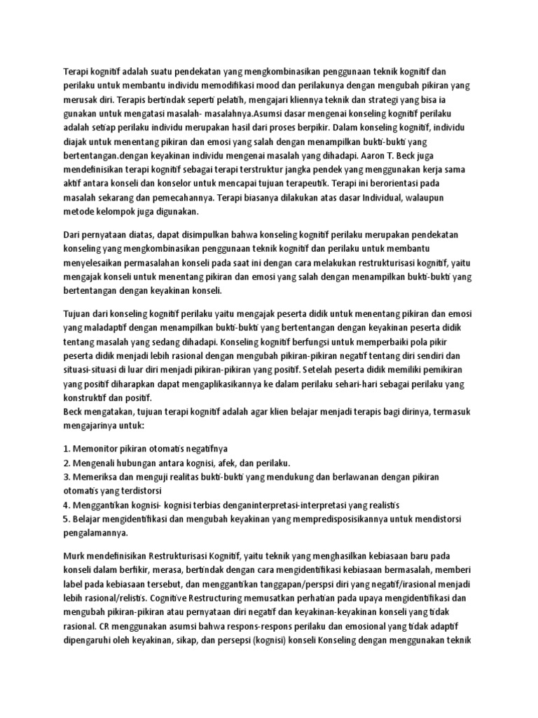 Terapi Kognitif | PDF