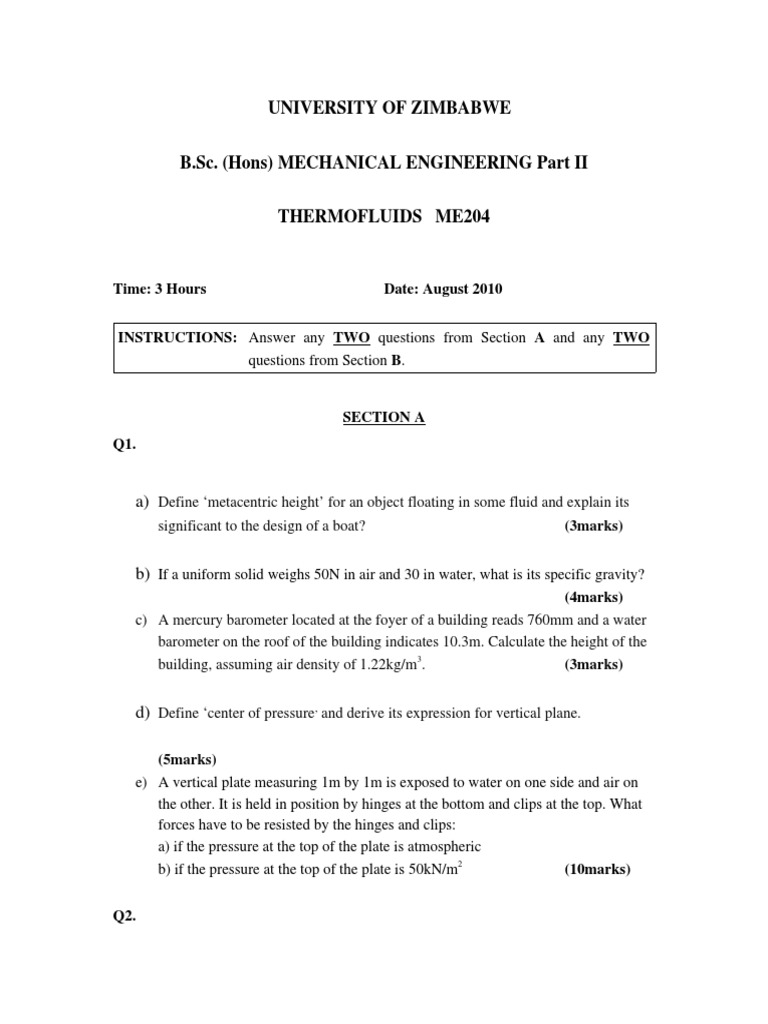 Me204 2010 08 | PDF | Fluid Dynamics | Boiler