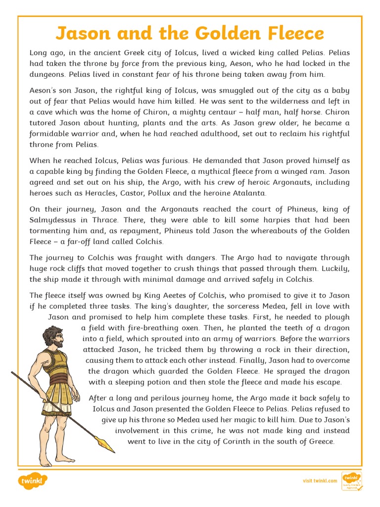 Jason and The Golden Fleece Story | PDF | Jason | Greek Mythology