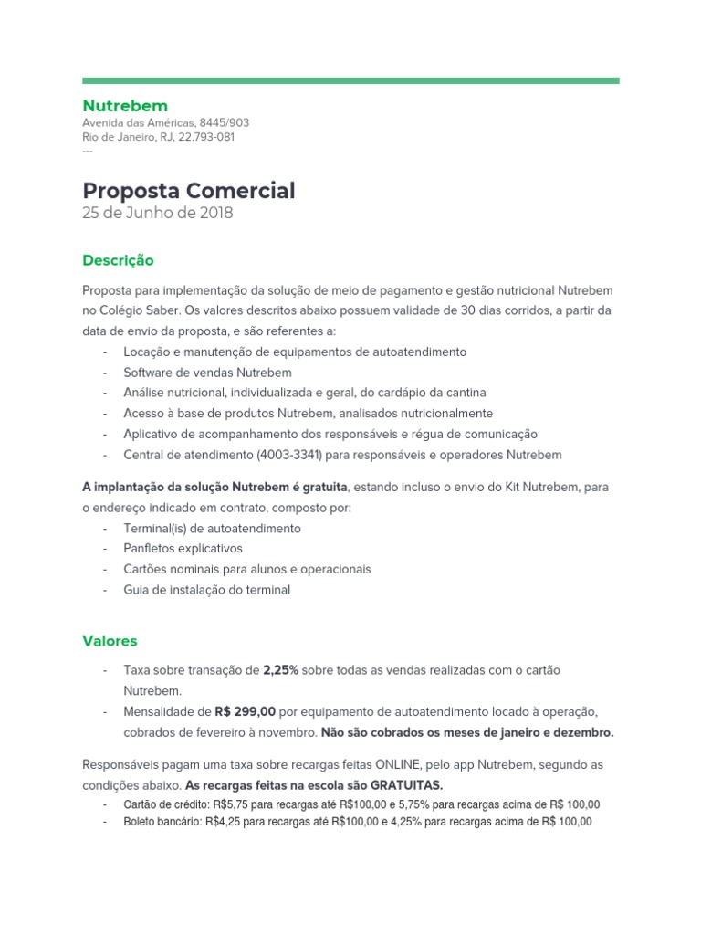 Modelo de Proposta Comercial | PDF