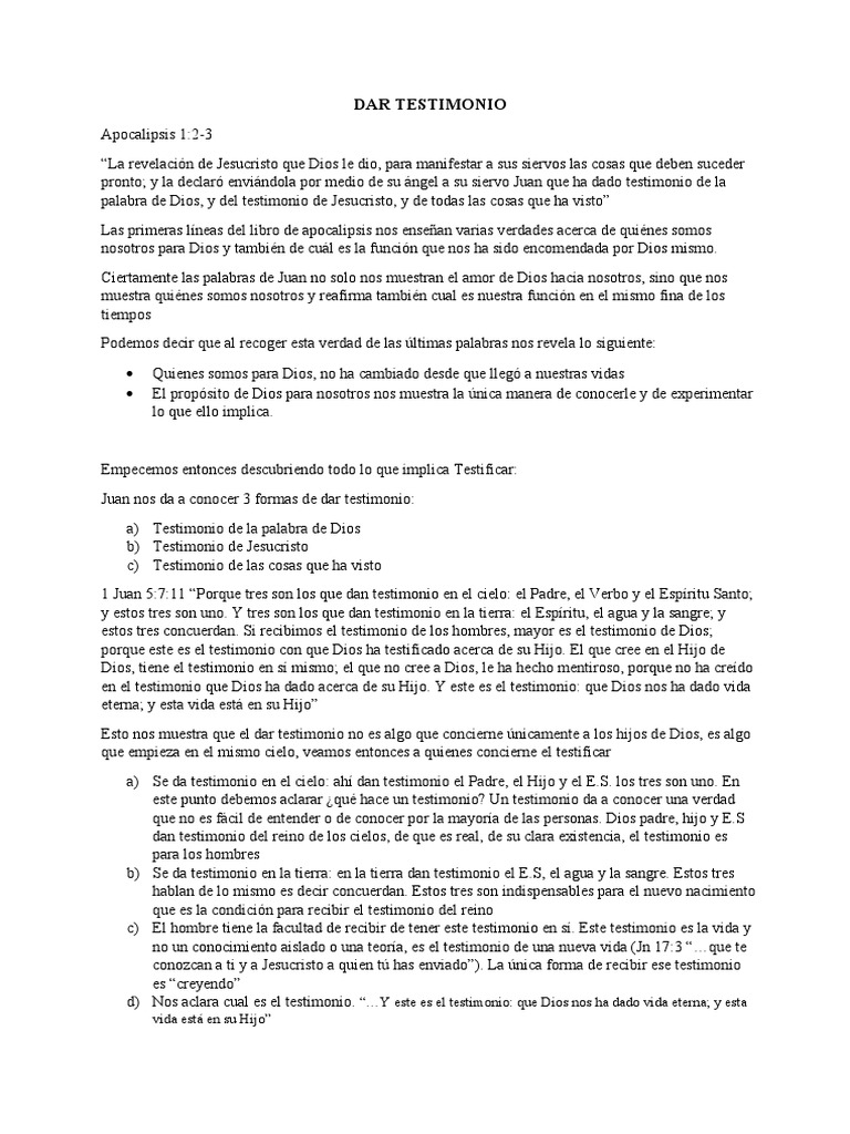 Dar Testimonio | PDF | Dios | Jesús
