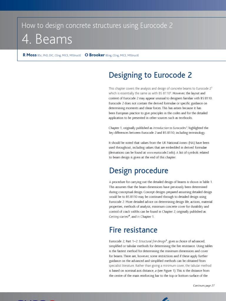 How To Design Beams With Eurocode 2 | PDF | Beam (Structure) | Bending