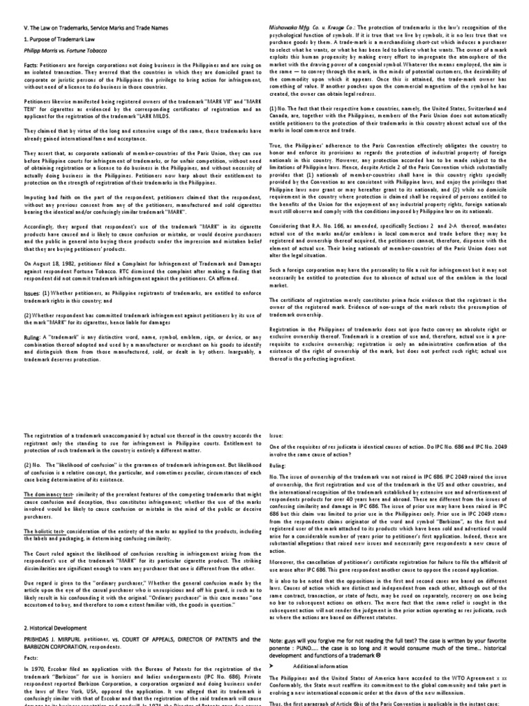 Mishawaka Mfg. Co. v. Kresge Co.: The Protection of Trademarks Is The ...