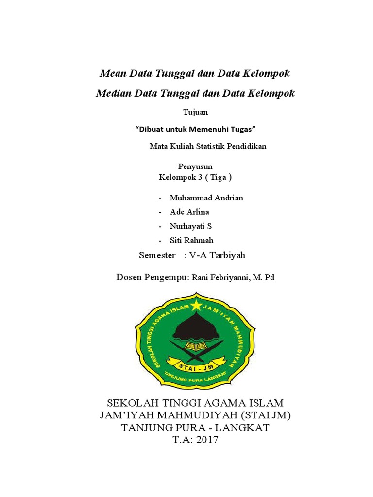 Mean dan Median Data Tunggal-Kelompok | PDF