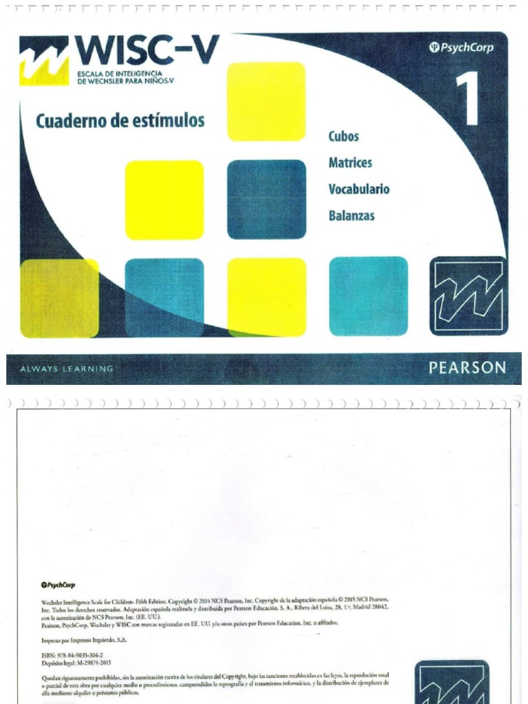 (WISC-V) Cuadernillo de Estimulos 1 | PDF