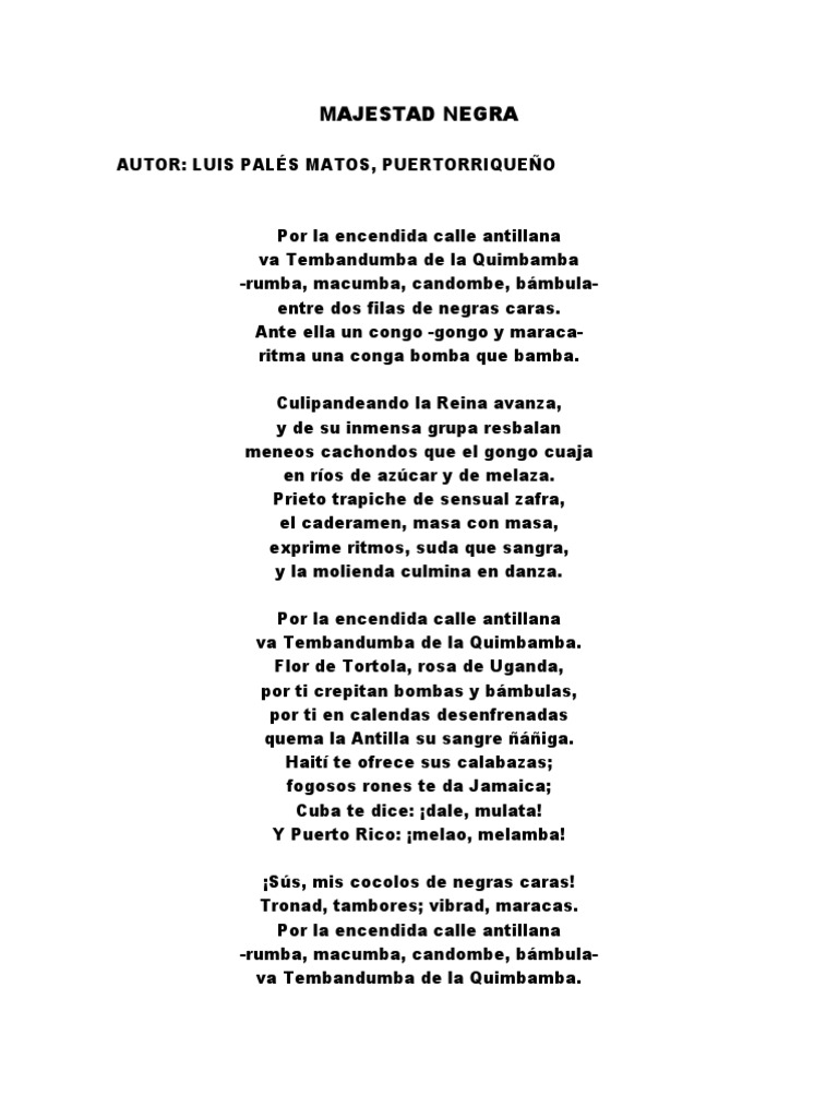 Majestad Negra Luis Pales Matos Puerto Rico | PDF