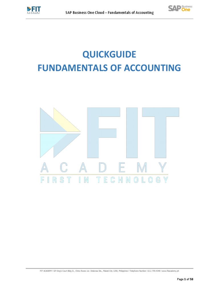 QG SAP B1 On Cloud FundAcc AY2021 2022 | PDF | Cloud Computing | Debits And Credits