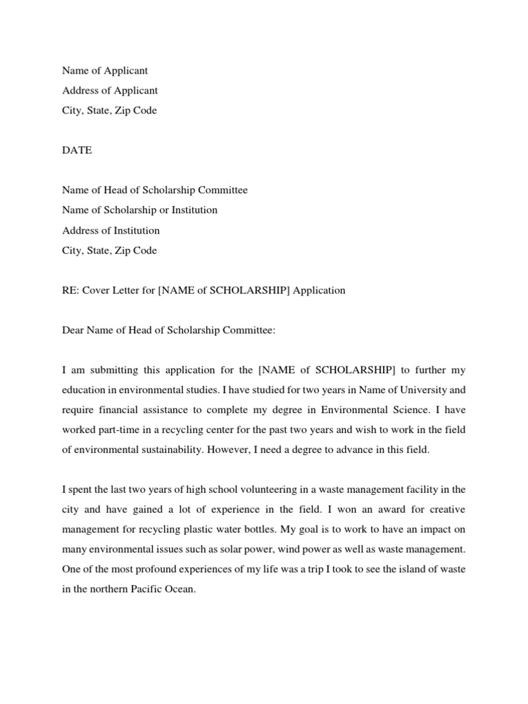 Application Letter For University | PDF