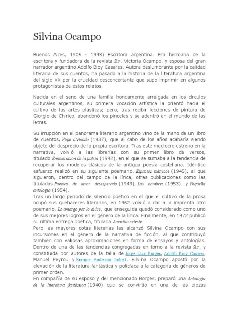 Silvina Ocampo | PDF