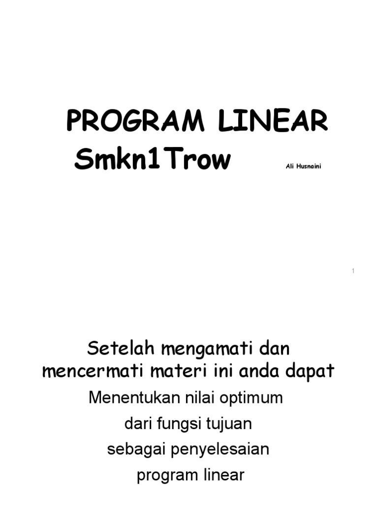 Program Linear | PDF | Metode & Bahan Ajar
