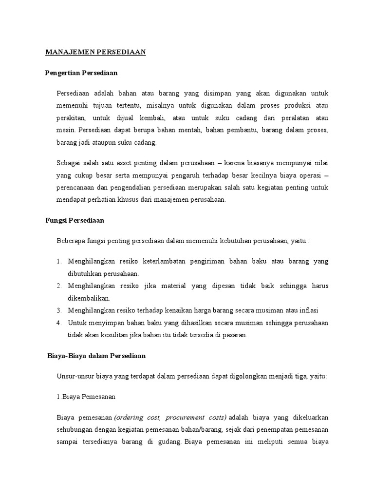 Manajemen Persediaan | PDF