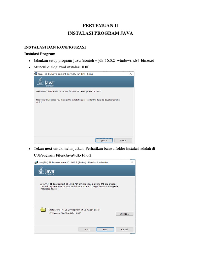 Materi 2 - Instalasi, Konfigurasi Program Java Dan Latihan | PDF