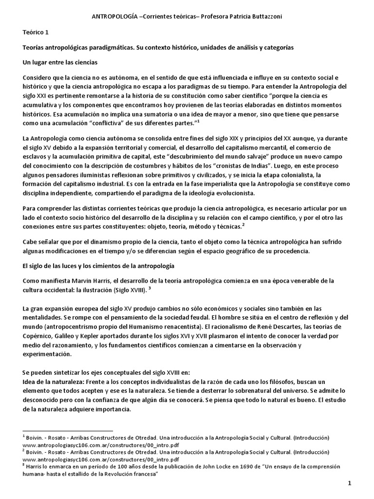 1 Corrientes Teoricas | PDF | Antropología | Evolución