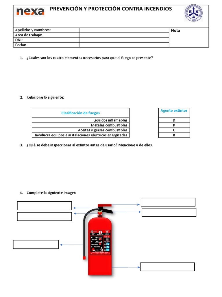 Examen Prevención y Protección Contra Incendios | PDF
