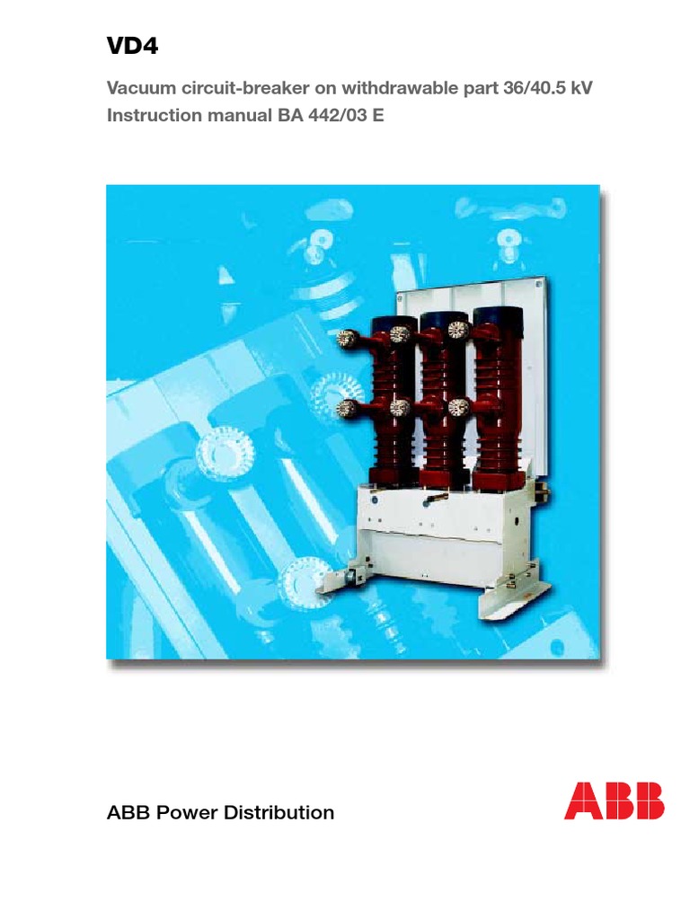 Vacuum Circuit-Breaker On Withdrawable Part 36/40.5 KV Instruction ...