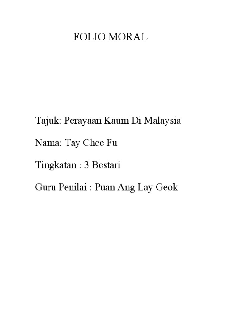 Folio Moral | PDF | Sejarah