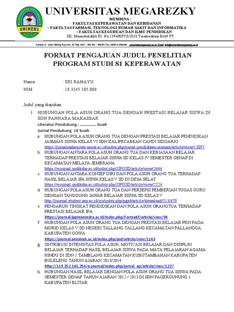 Format Judul Penelitian AYUUU | PDF