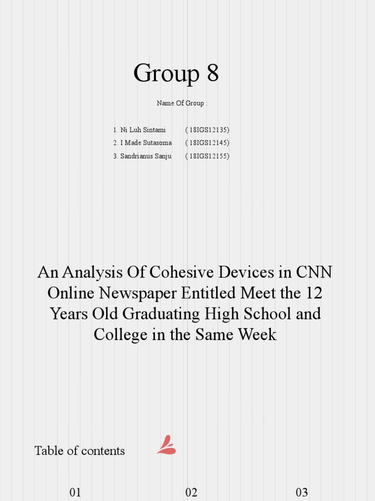 Discourse Analysis - Group 8 - An Analysis of Cohesive Devices - Benar ...