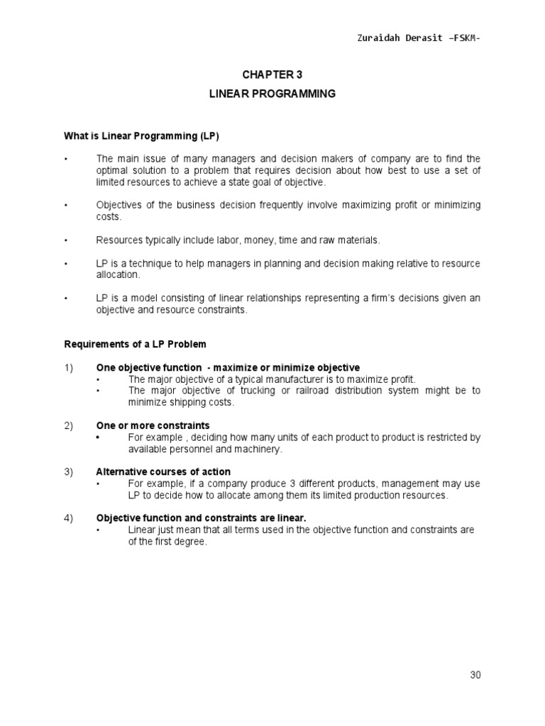 What Is Linear Programming (LP) | PDF | Linear Programming ...