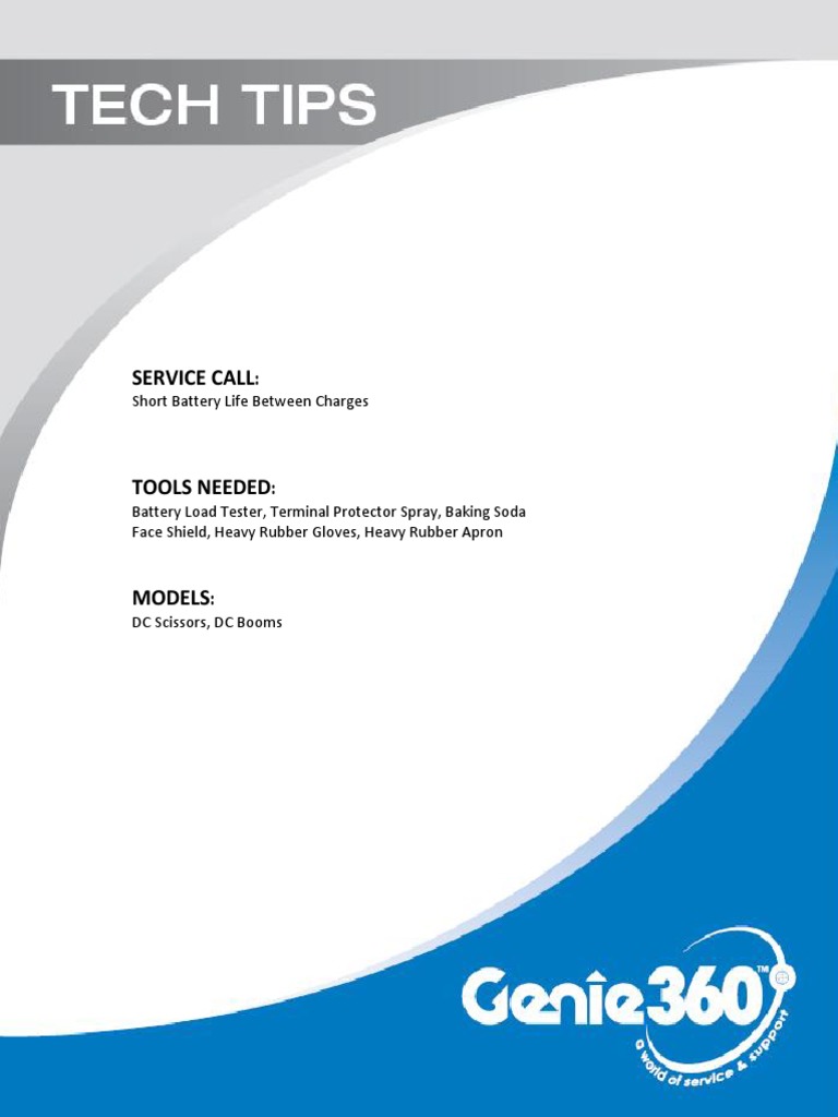 Genie Charging DC Unit Batteries | PDF | Safety