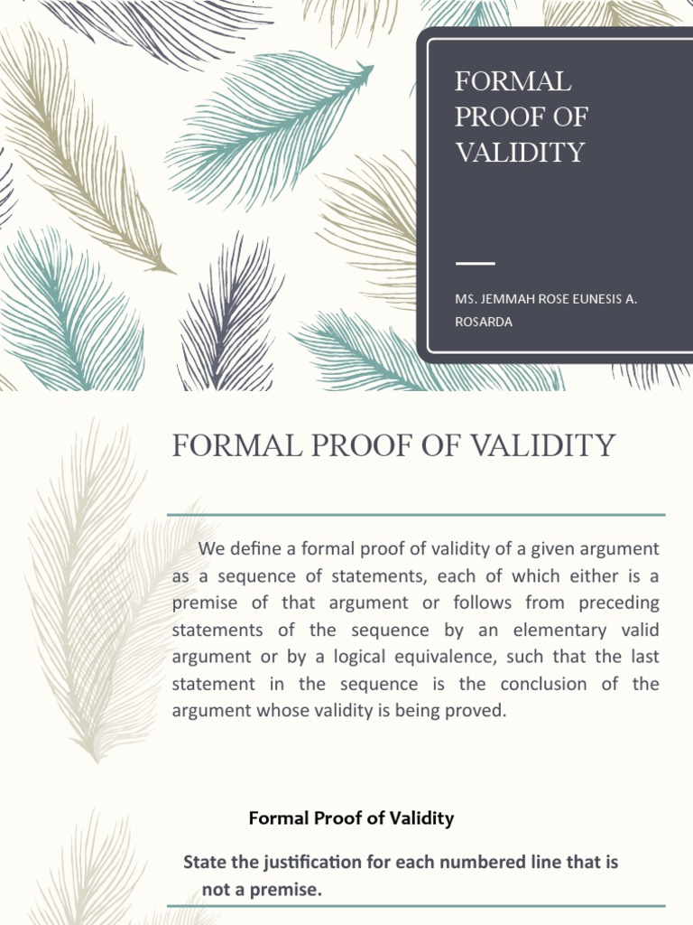 FORMAL PROOF OF VALIDITY - Second Part | PDF | Argument | Mathematical ...