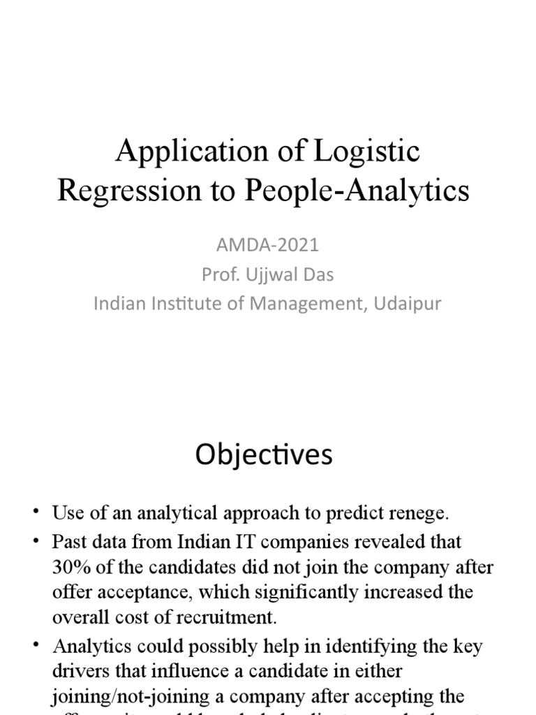 Application of Logistic Regression To People-Analytics | Download Free PDF | Receiver Operating ...