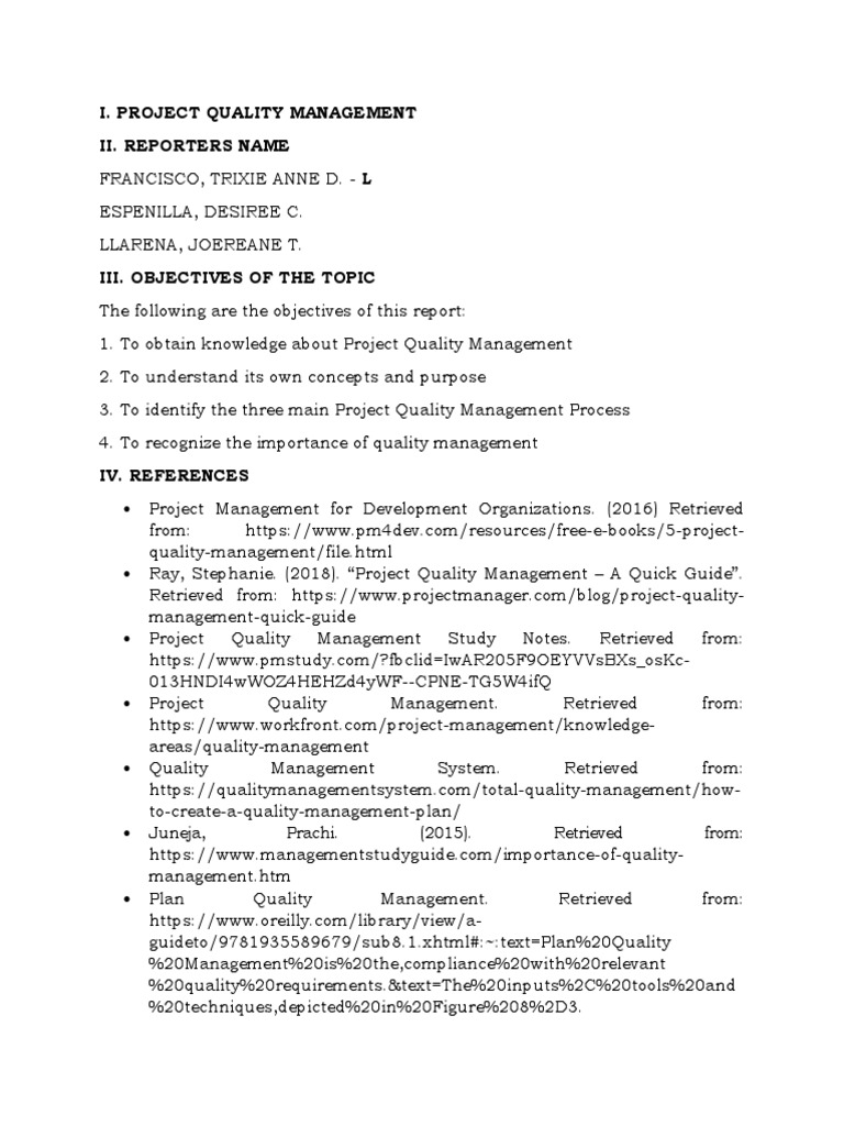 Project Quality Management | PDF | Quality Assurance | Quality Management