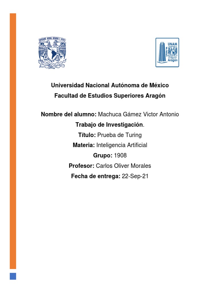 Prueba de Turing | PDF | Alan Turing | Inteligencia artificial