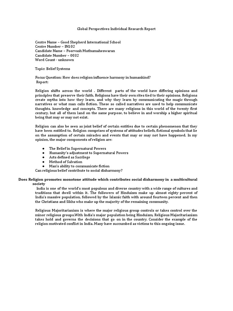 IGCSE GP Individual Report | PDF | Islamophobia | Discrimination & Race ...