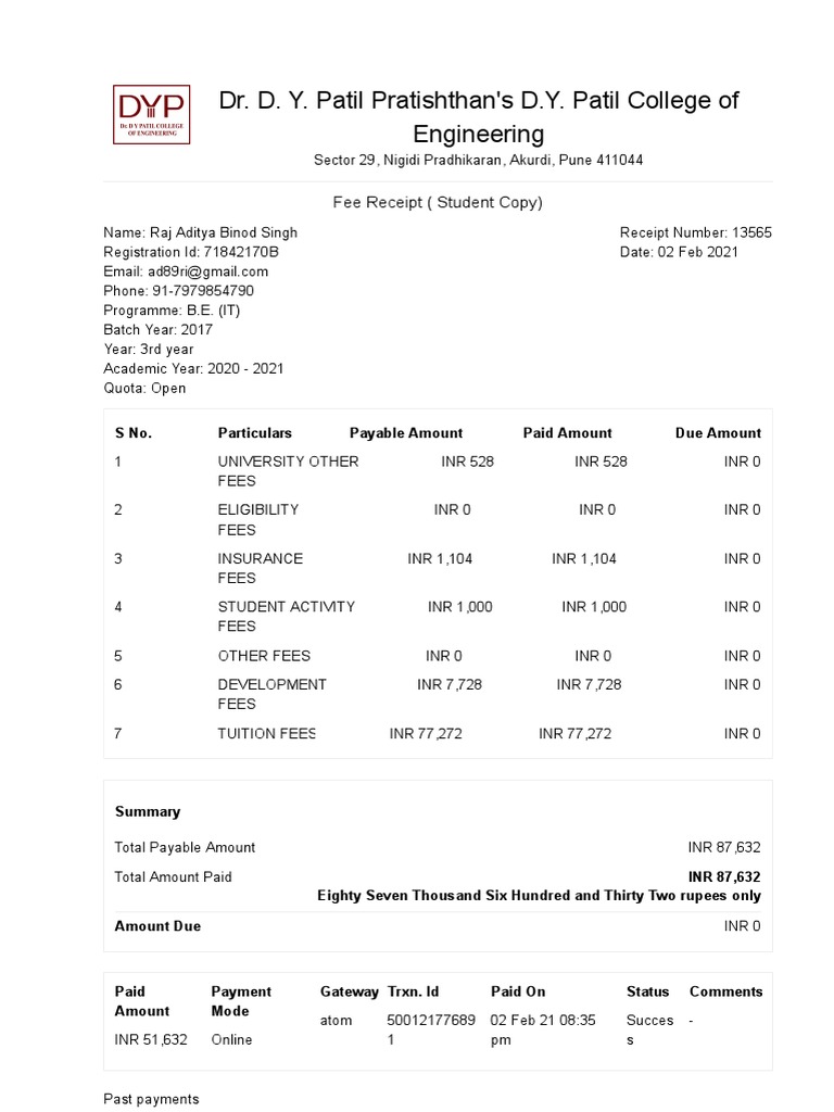 Dr. D. Y. Patil Pratishthan's D.Y. Patil College of Engineering | PDF ...