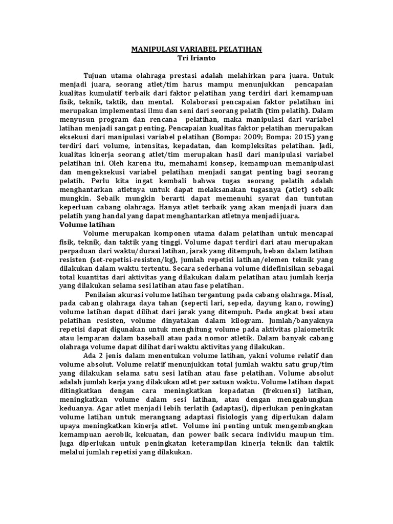 Manipulasi Variabel Pelatihan | PDF | Karier & Perkembangan