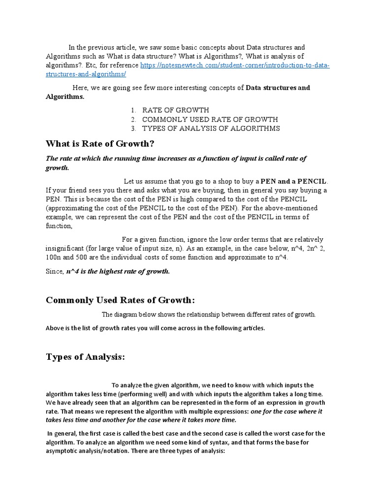 What Is Rate of Growth?: Structures-And-Algorithms | PDF | Algorithms ...
