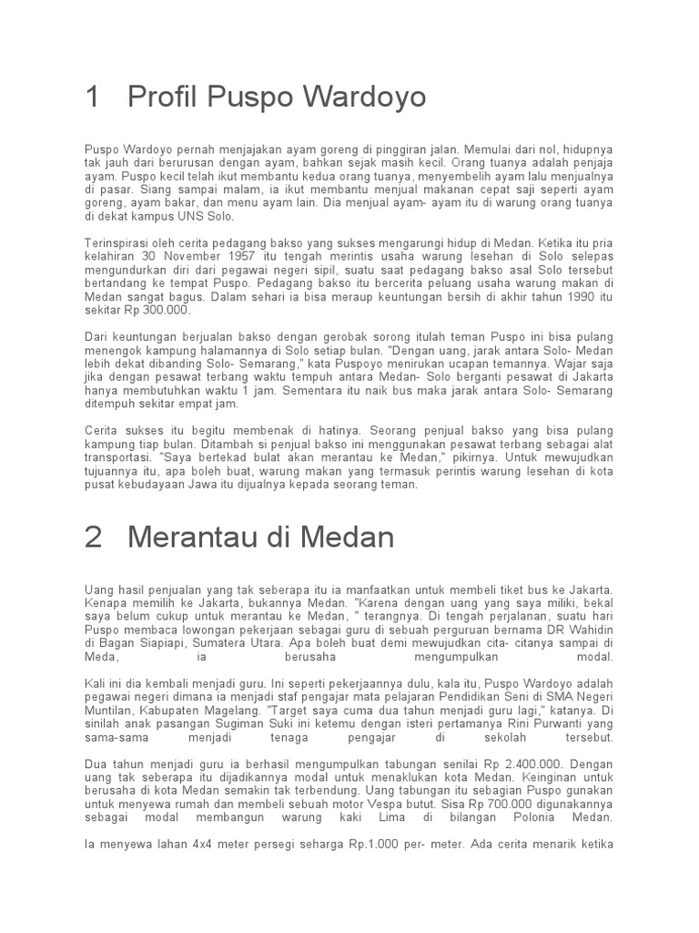 Profil Puspo Wardoyo | PDF