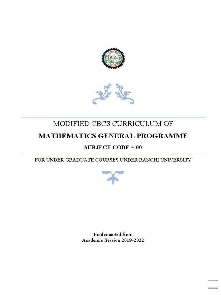 UG MATHEMATICS General | PDF | Group (Mathematics) | Biodiversity