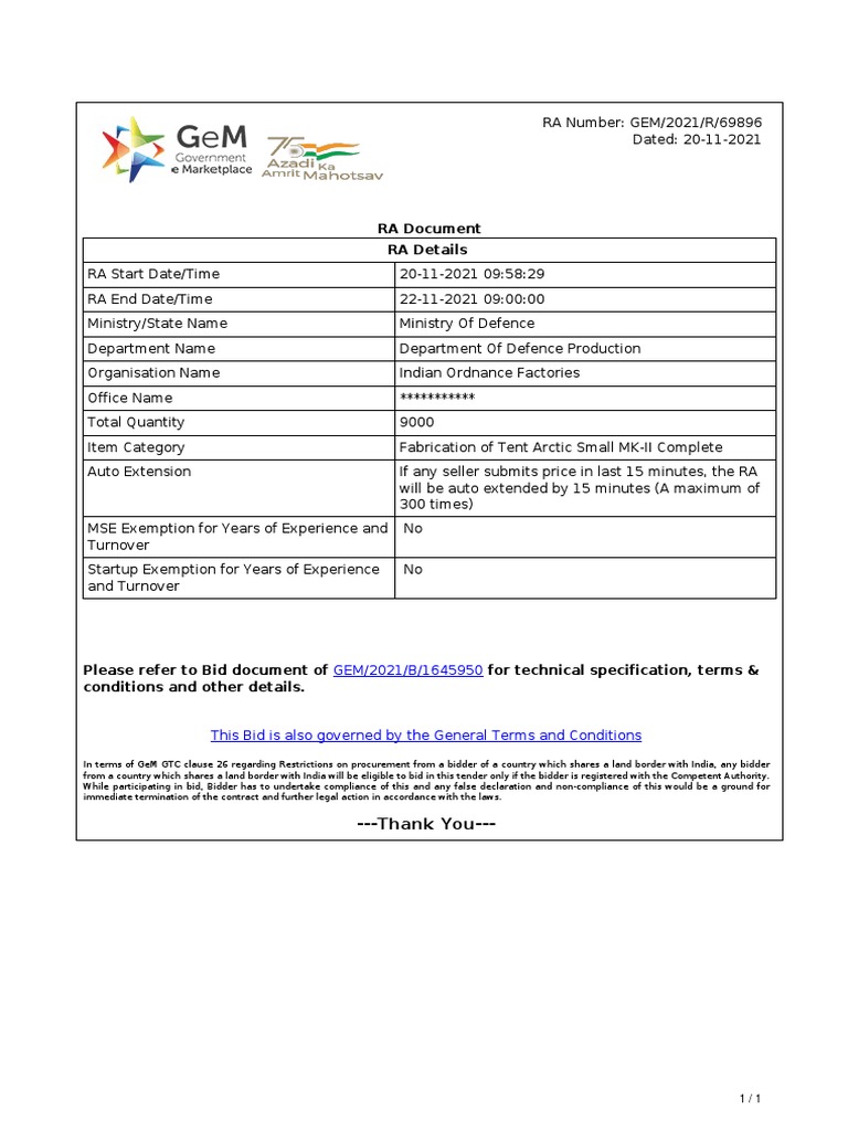 RA Document RA Details: - Thank You | PDF | Business | Government